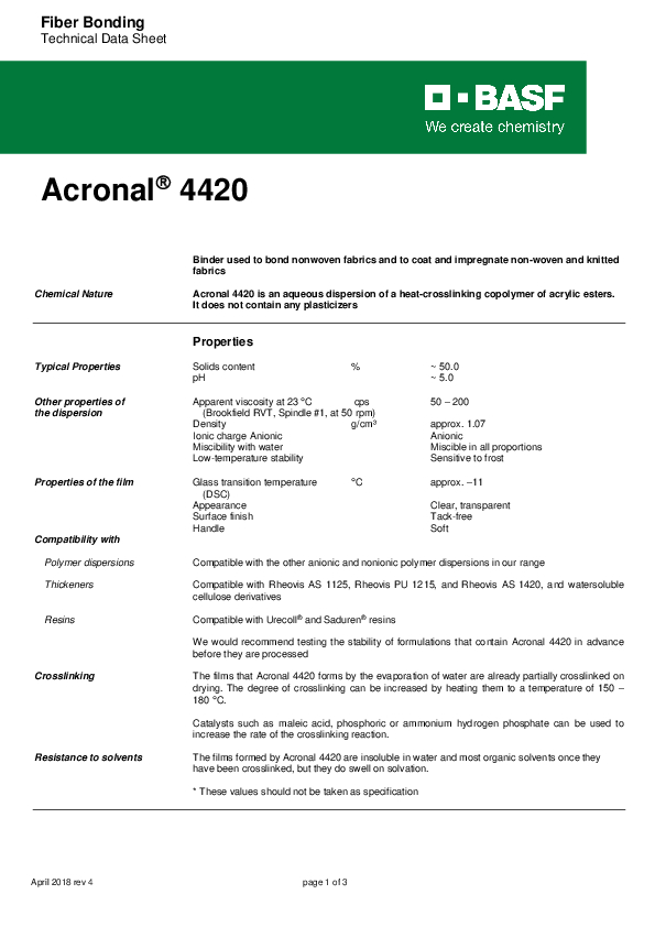 ACRONAL® 4420 X | BASF