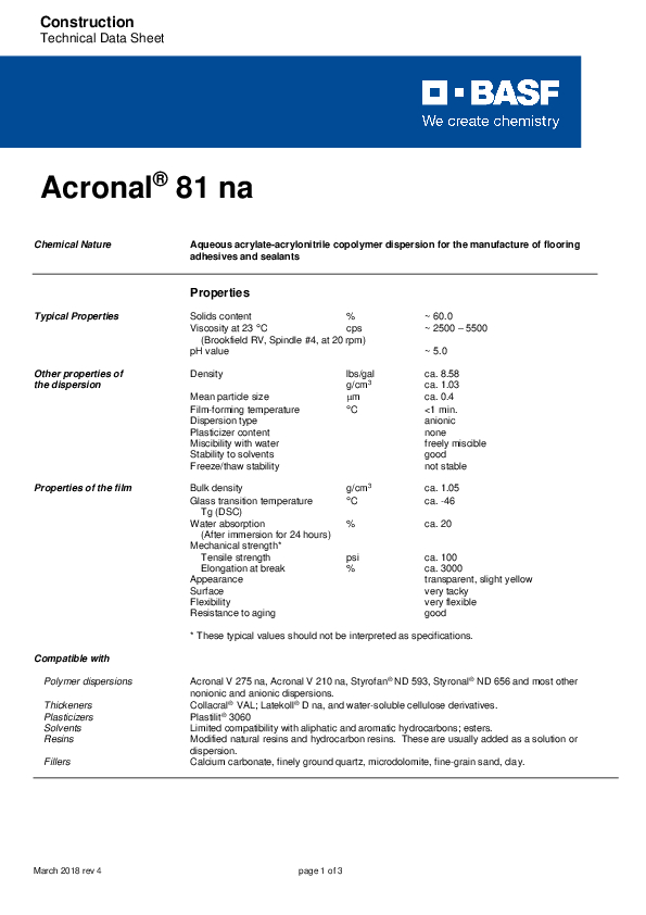 ACRONAL® 81 D na | BASF