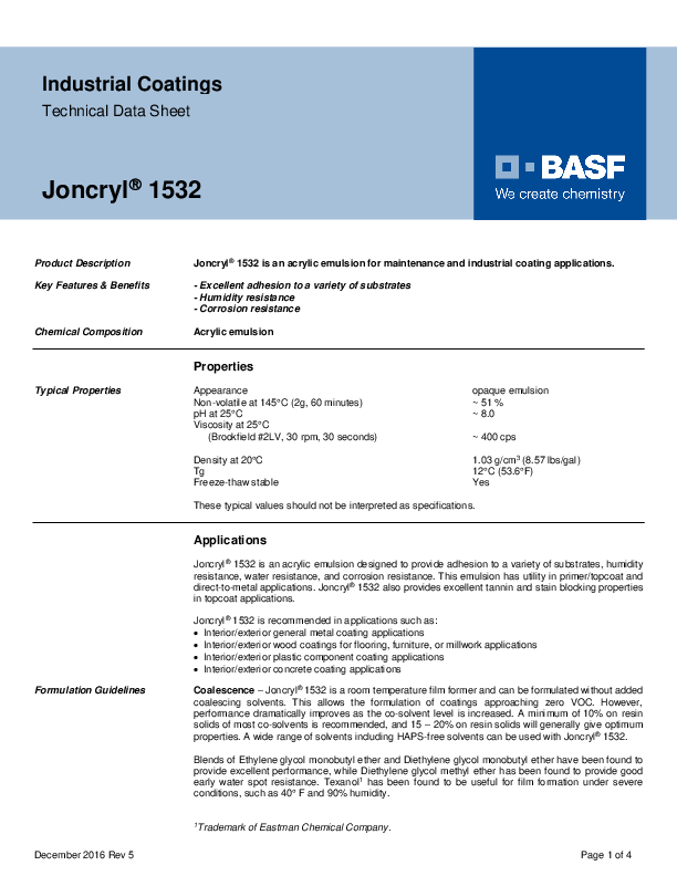 JONCRYL® 1532 | BASF