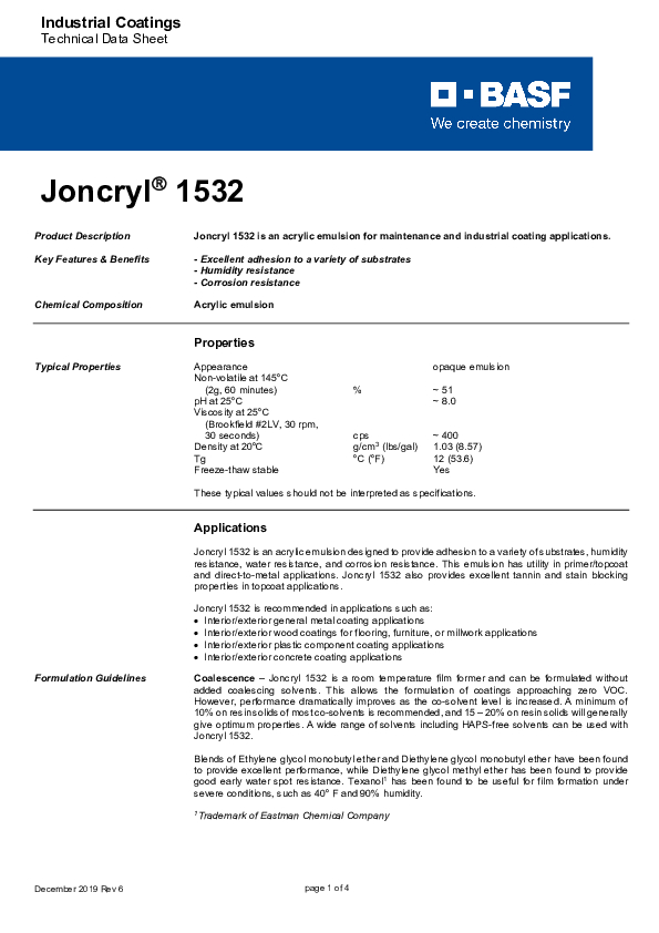 JONCRYL® 1532 | BASF