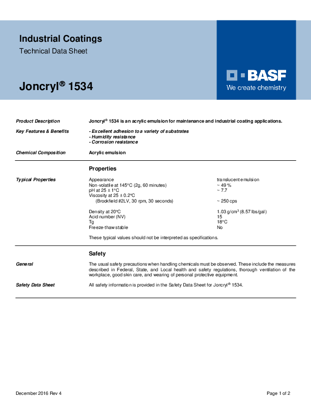 JONCRYL® 1534 | BASF