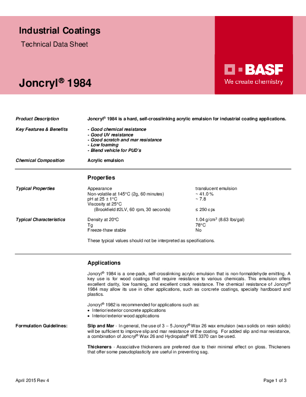 JONCRYL® 1984 | BASF