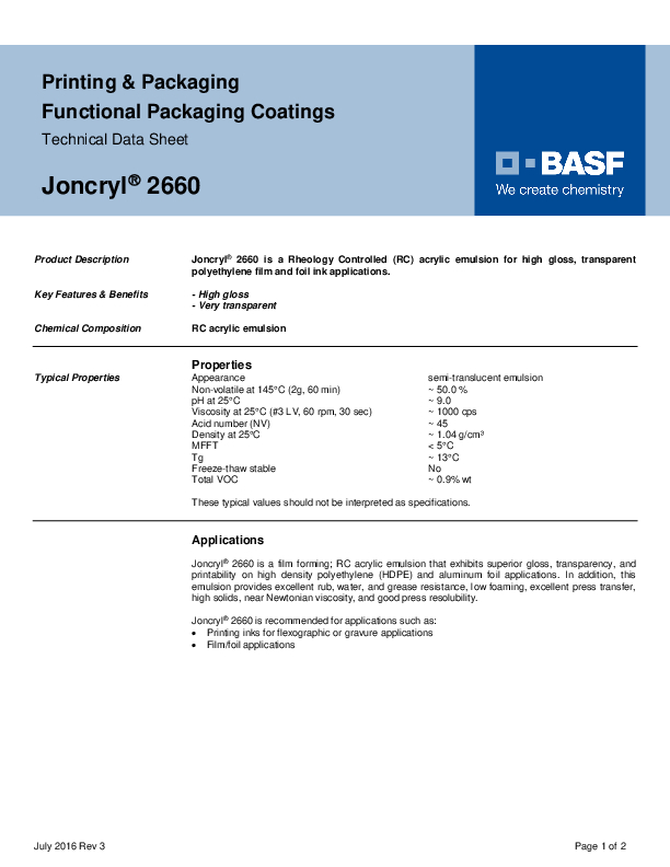 JONCRYL® 2660 | BASF