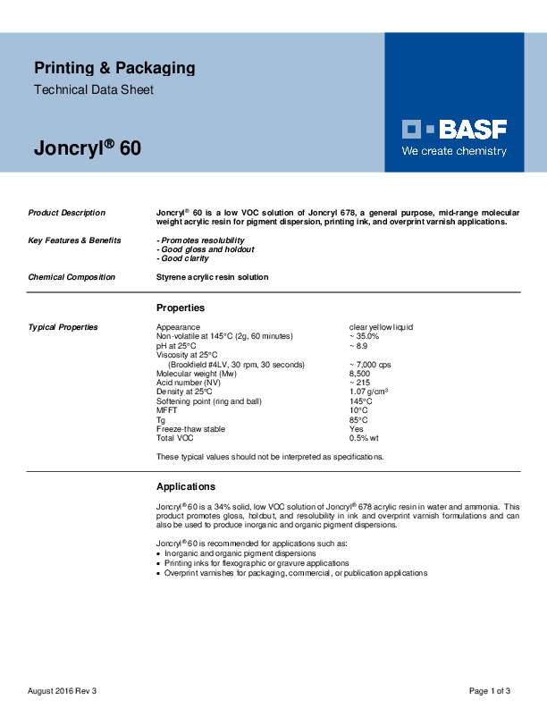 JONCRYL® 60 | BASF