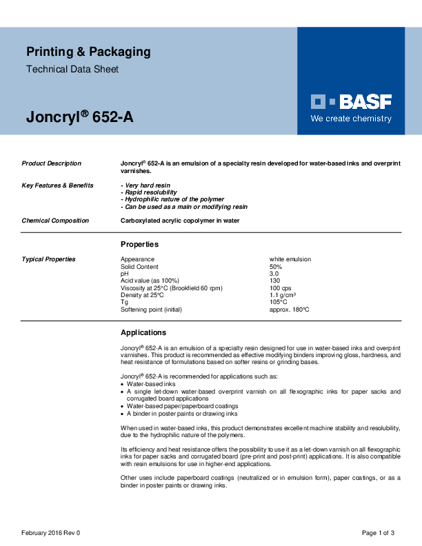 JONCRYL® 652-A | BASF