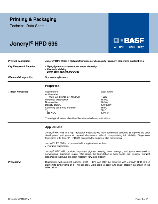 JONCRYL® HPD 696 | BASF