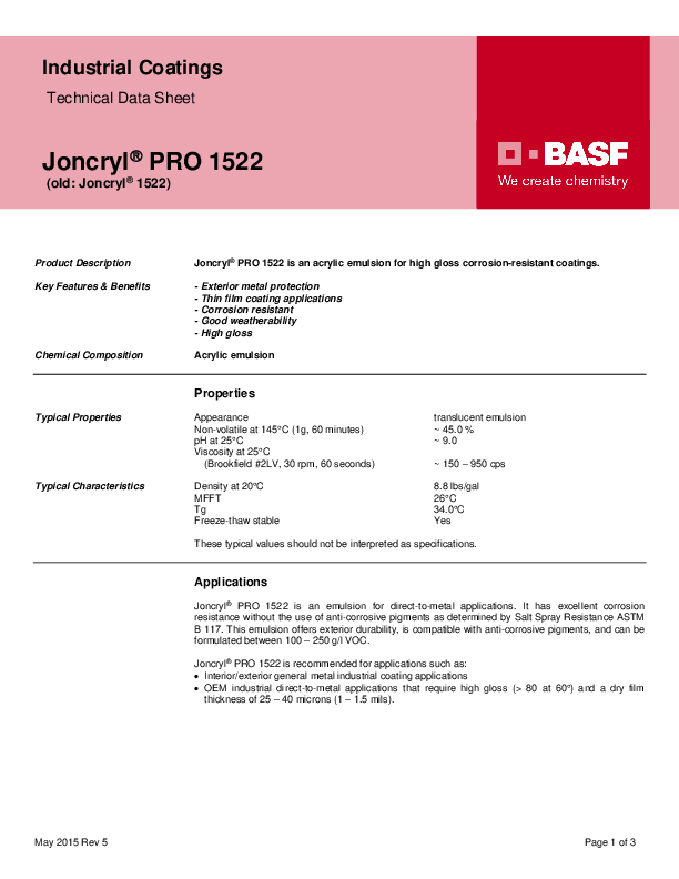 JONCRYL® PRO 1522 | BASF
