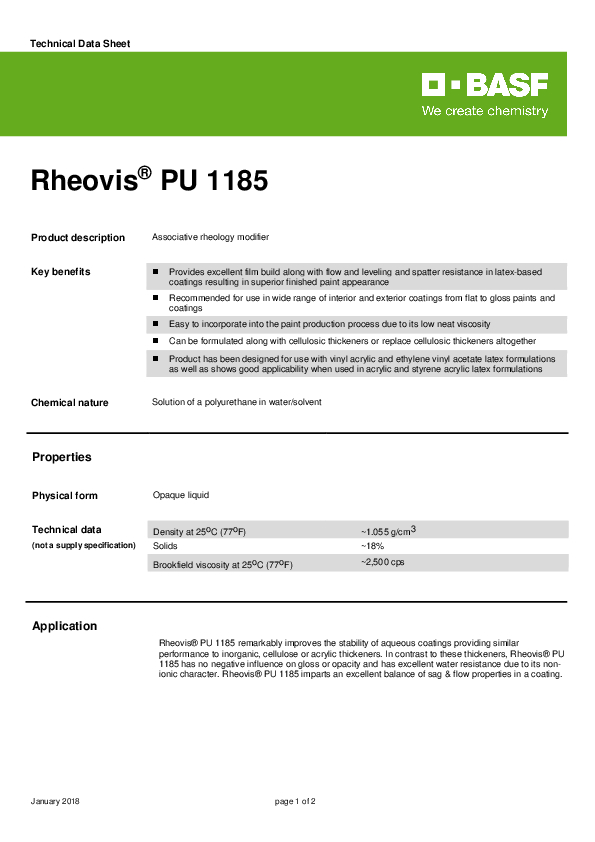 RHEOVIS® PU 1185 | BASF