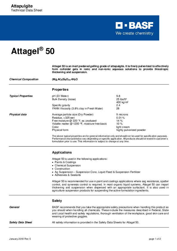 ATTAGEL® 50 | BASF