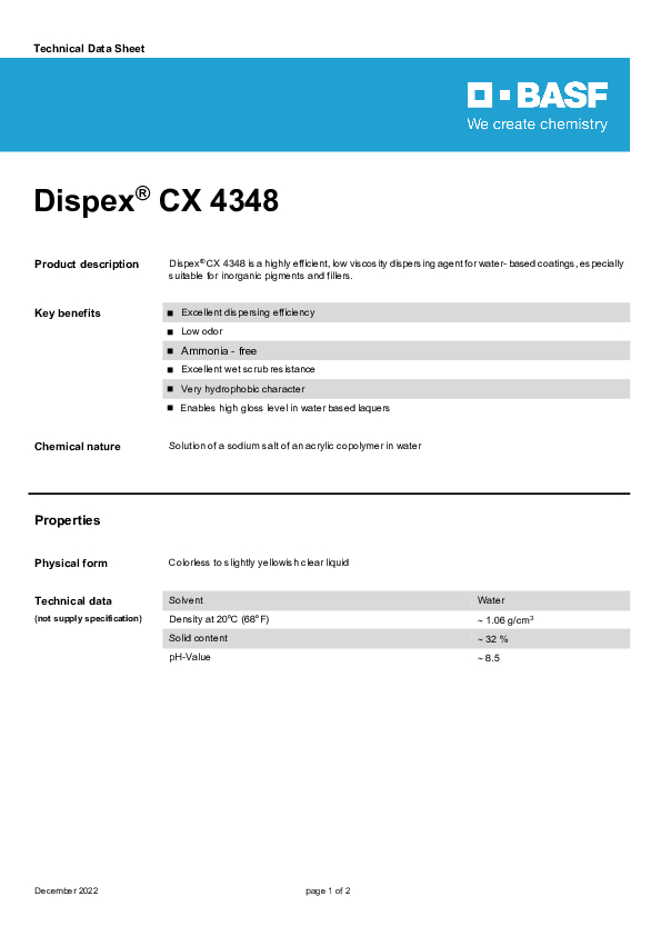 DISPEX® CX 4348 | BASF