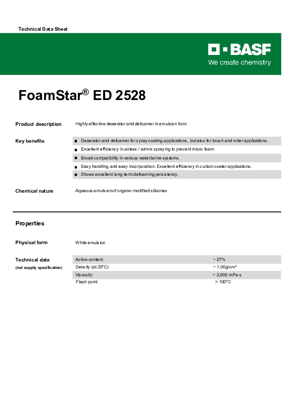 FOAMSTAR® ED 2528 EL | BASF