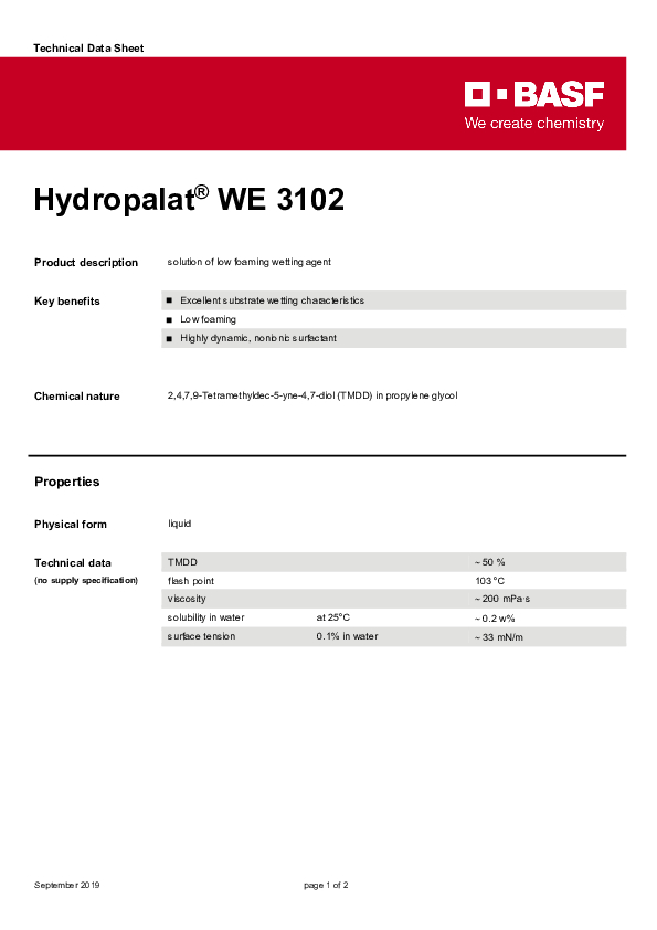 HYDROPALAT® WE 3102 | BASF