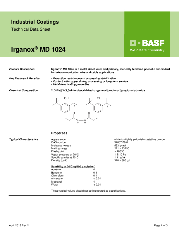 IRGANOX® MD 1024 | BASF