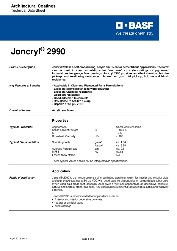 JONCRYL® 2990 | BASF
