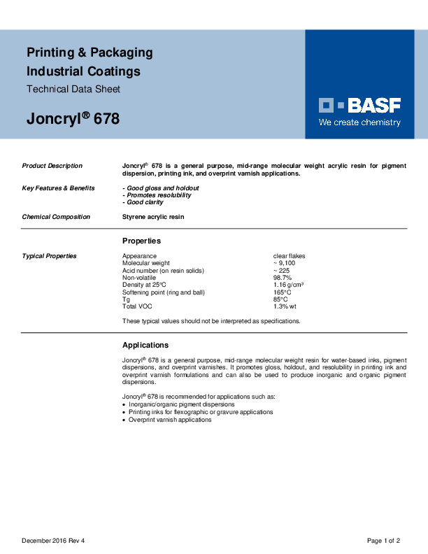 JONCRYL® 678 | BASF