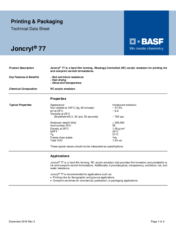 JONCRYL® 77 | BASF