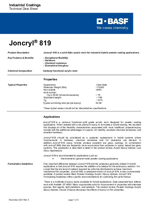 JONCRYL® 819 | BASF