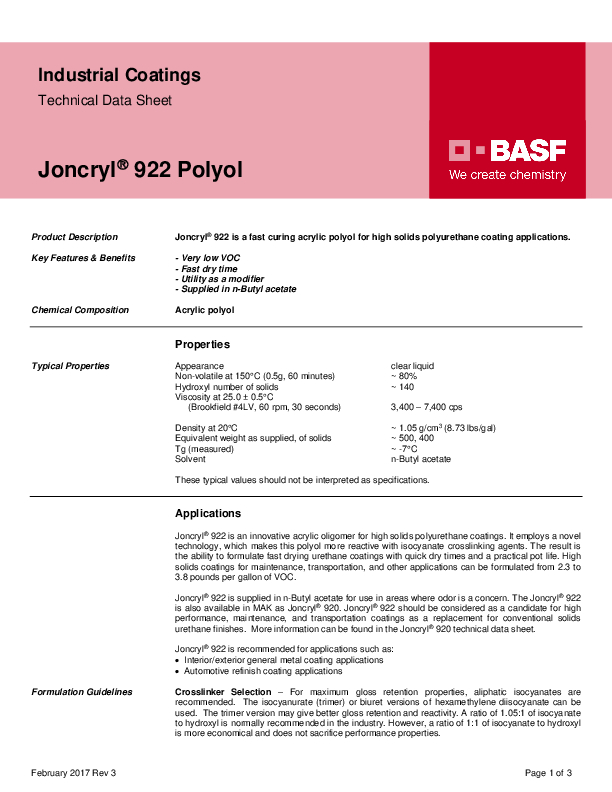 JONCRYL® 922 | BASF