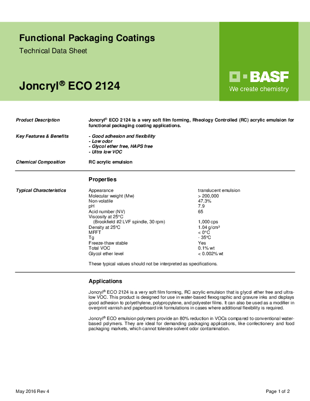 JONCRYL® ECO 2124 | BASF