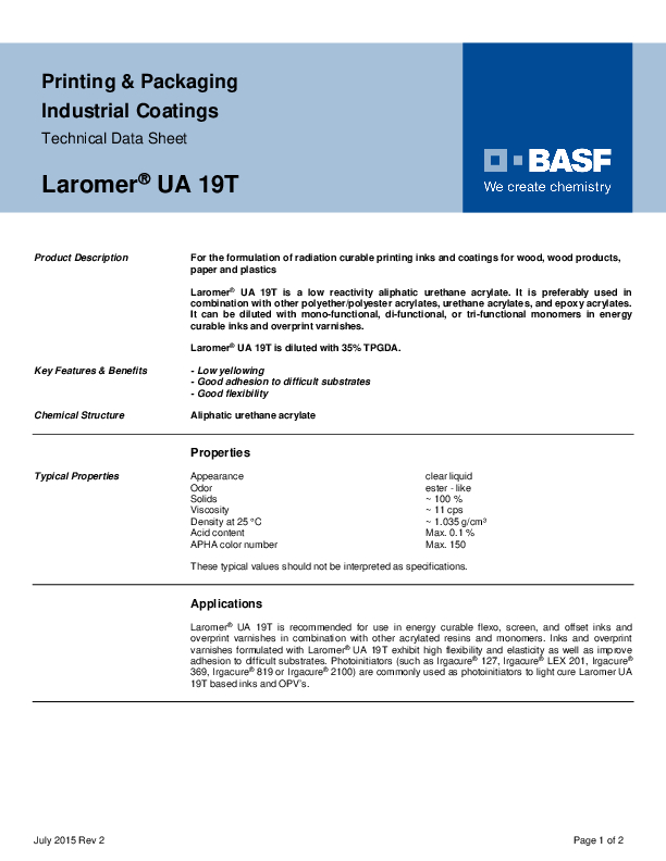 LAROMER® UA 19 T | BASF