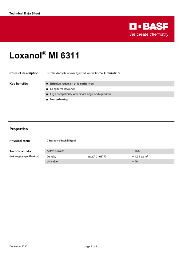 LOXANOL® MI 6311 | BASF