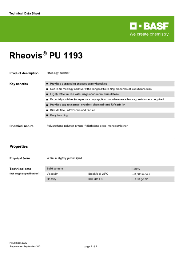 RHEOVIS® PU 1193 | BASF