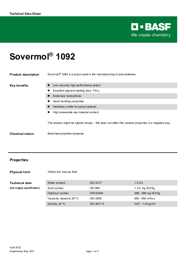 SOVERMOL® 1092 | BASF