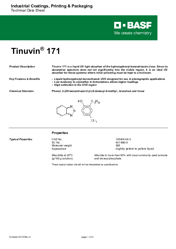 TINUVIN® 171 | BASF